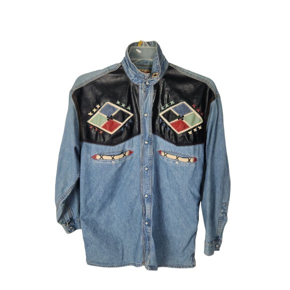 Shooter | Shirts | Vintage Shooter Snap Up Denim Shirt Mens Medium ...